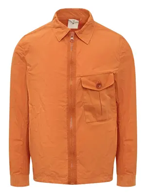 TEN C Garment-dyed Shirt Jacket - Orange