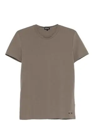 Zegna Round-neck T-shirt Brown