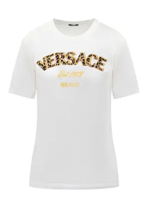 Versace Logo-embroidered T-shirt - White