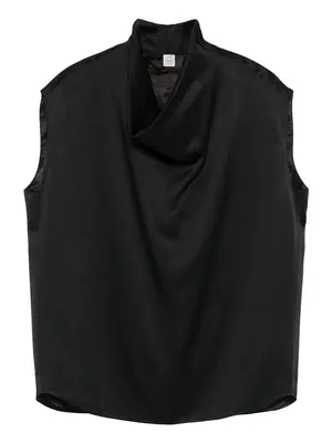 TOTEME Sleeveless Funnel-neck Blouse - Black