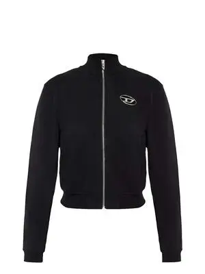 DIESEL® Zip-up Sweatshirt With Cut-out Logo - Black