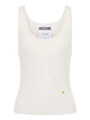 Moschino Fine-ribbed Tank Top - White