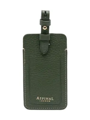ASPINAL OF LONDON Leather Luggage Tag - Green
