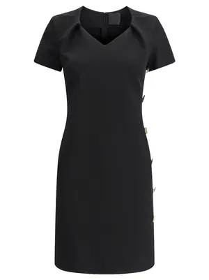 Givenchy Button-detailed Punto-milano Mini Dress - Black