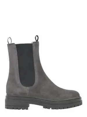 GIANVITO ROSSI Suede Chelsea Biker Boots - Grey Suede
