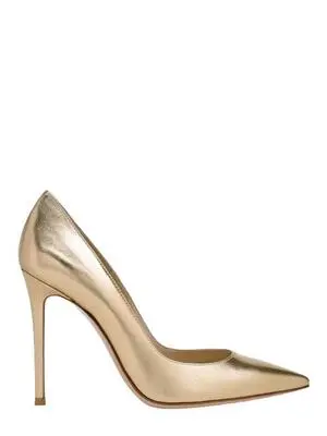 GIANVITO ROSSI 105 Pointed Toe Pumps - Gold