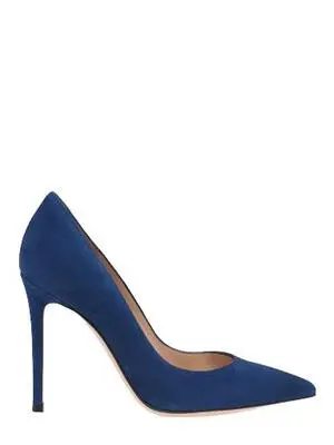 GIANVITO ROSSI Gianvito Rossi Gianvito 105 Pointed Toe Pumps Navy Suede Leather