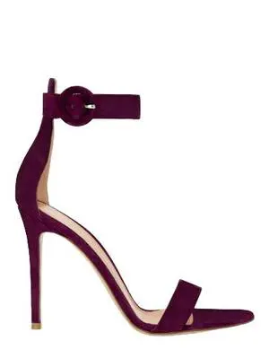 GIANVITO ROSSI Portofino 105 Sandals Red-purple Suede