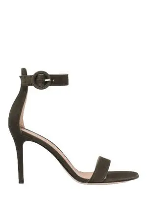 GIANVITO ROSSI Portofino 85 Sandal - Brown Suede