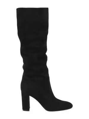 GIANVITO ROSSI Suede Round Toe Block Heel Boots - Black