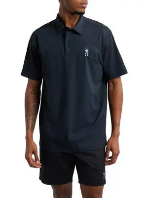 EASTSIDE GOLF Snap Placket Performance Golf Polo - Black