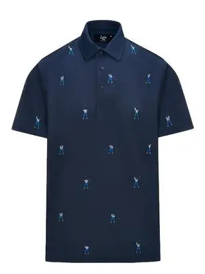 EASTSIDE GOLF Snap Placket Performance Golf Polo - Midnight Navy Swingman