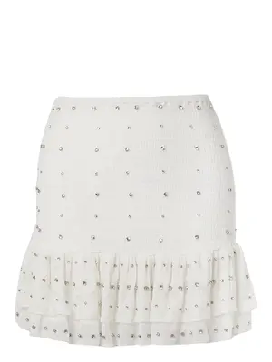 Retrofete Lucille Crystal-embellished Mini Skirt - Off-white