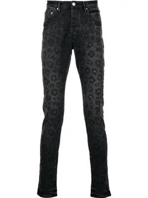 PURPLE BRAND Monogram Leopard Jeans - Black