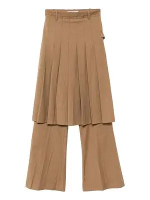 Rokh Pleated Skirt-trousers - Brown