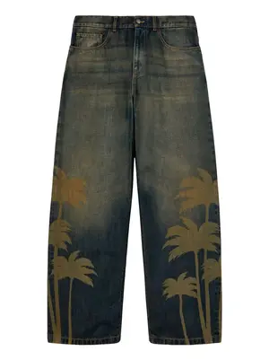 Palm Angels Laser Palms Jeans - Blue