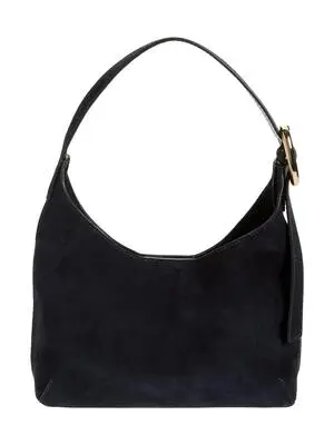 Madewell Sculptural Buckle Suede Shoulder Bag - Juniper Berry