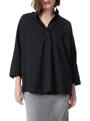 DO BY DEE OCLEPPO DO By Dee Ocleppo Three-Quarter Sleeve Popover Top Black