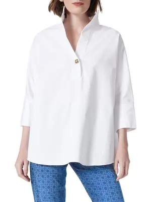 DO BY DEE OCLEPPO DO By Dee Ocleppo Three-Quarter Sleeve Popover Top Optic White