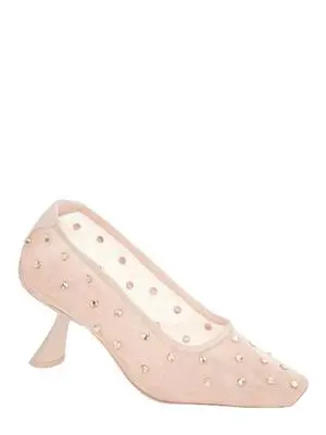Cult Gaia Winnie Pearl Embellished Pumps - Beige