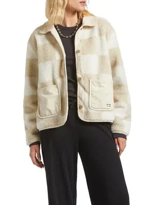 Brixton Delilah Plaid Fleece Jacket - White Natural Finish Line Chec