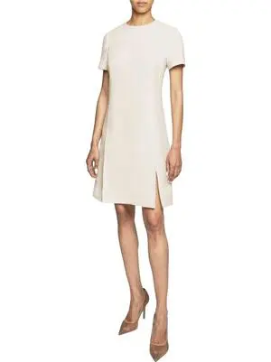 Santorelli Kate Short Sleeve Shift Dress With Skirt Detail - Desert Sand