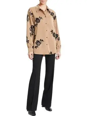 Santorelli Carmen Sequin Shirt - Latte/black