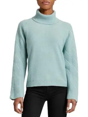 Santorelli Dana Cowl Neck Bell Sleeve Sweater - Sage