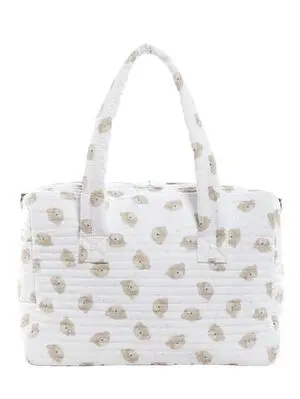 TRVL DESIGN Quilted Teddy Bear Stroller Bag White
