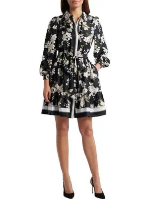 Anne Klein Floral Shirtdress - Anne Black Multi (9xo)