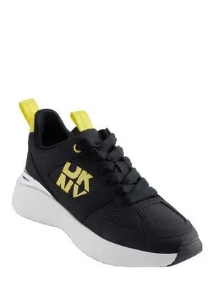 Dkny Zofi Platform Wedge Sneakers - Black/ Yellow