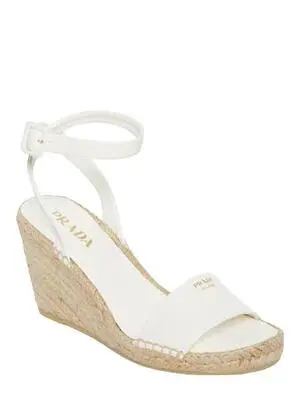 Prada Espadrille Wedge Sandal - Avorio