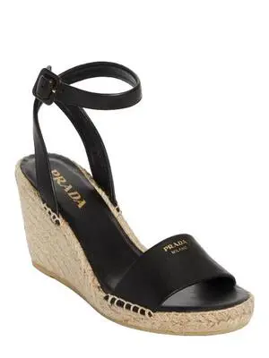 Prada Prada Espadrille Wedge Sandal Nero
