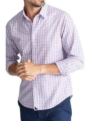 UNTUCKIT Dolcetto Plaid Wrinkle Free Cotton Button-up Shirt - Pink