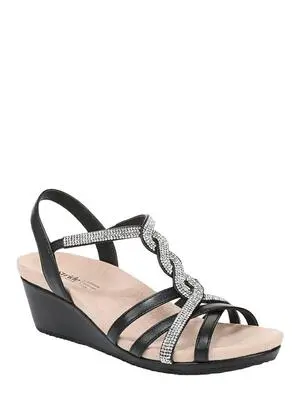 LIFESTRIDE Miami Slingback Wedge Sandal - Black