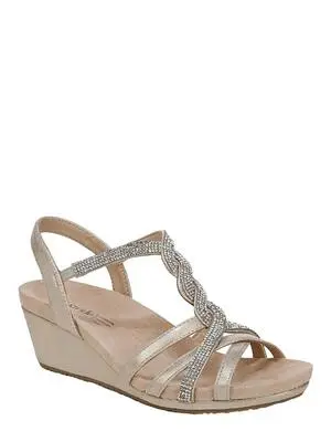 LIFESTRIDE LifeStride Miami Slingback Wedge Sandal Platino