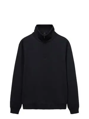 Mango Half Zip Performance Sweatshirt Dark Navy