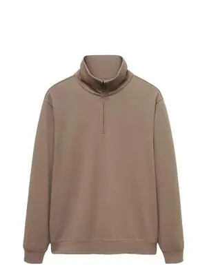 Mango Half Zip Performance Sweatshirt - Mink Grey