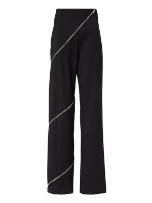 Alaïa Spiral Wide-leg Pants - Black