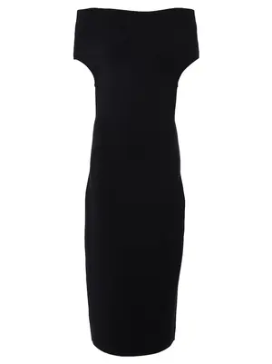 TOTÊME Knitted Off-shoulder Midi Dress - Black