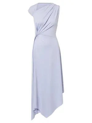 Victoria Beckham Asymmetrical Gathered Midi Dress - Blue