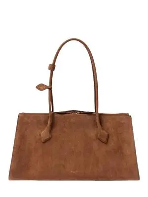 Alaïa Le Teckel Suede Tote Bag - Brown