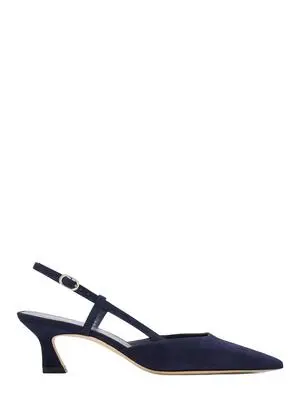 STUART WEITZMAN Stuart Weitzman Vinnie Suede Slingback Pumps Nice Blue