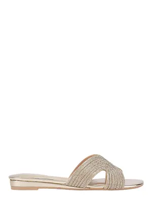 Carvela Gala Crystal-embellished Mules - Gold
