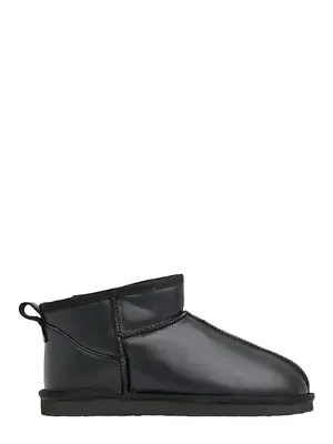 Whistles Mable Shearling-lined Leather Slippers - Black