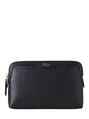 Mulberry Logo-embossed Grained-leather Pouch - Black