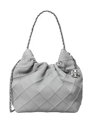 Tory Burch Tory Burch Mini Fleming Hobo Bag Gray
