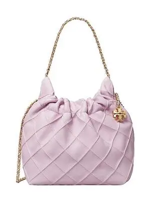 Tory Burch Tory Burch Mini Fleming Hobo Bag Pale Purple