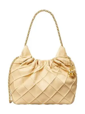 Tory Burch Tory Burch Mini Fleming Hobo Bag Vanilla