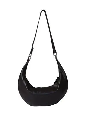 HYER GOODS 3-in-1 Convertible Hobo Crescent Bag - Black Silver